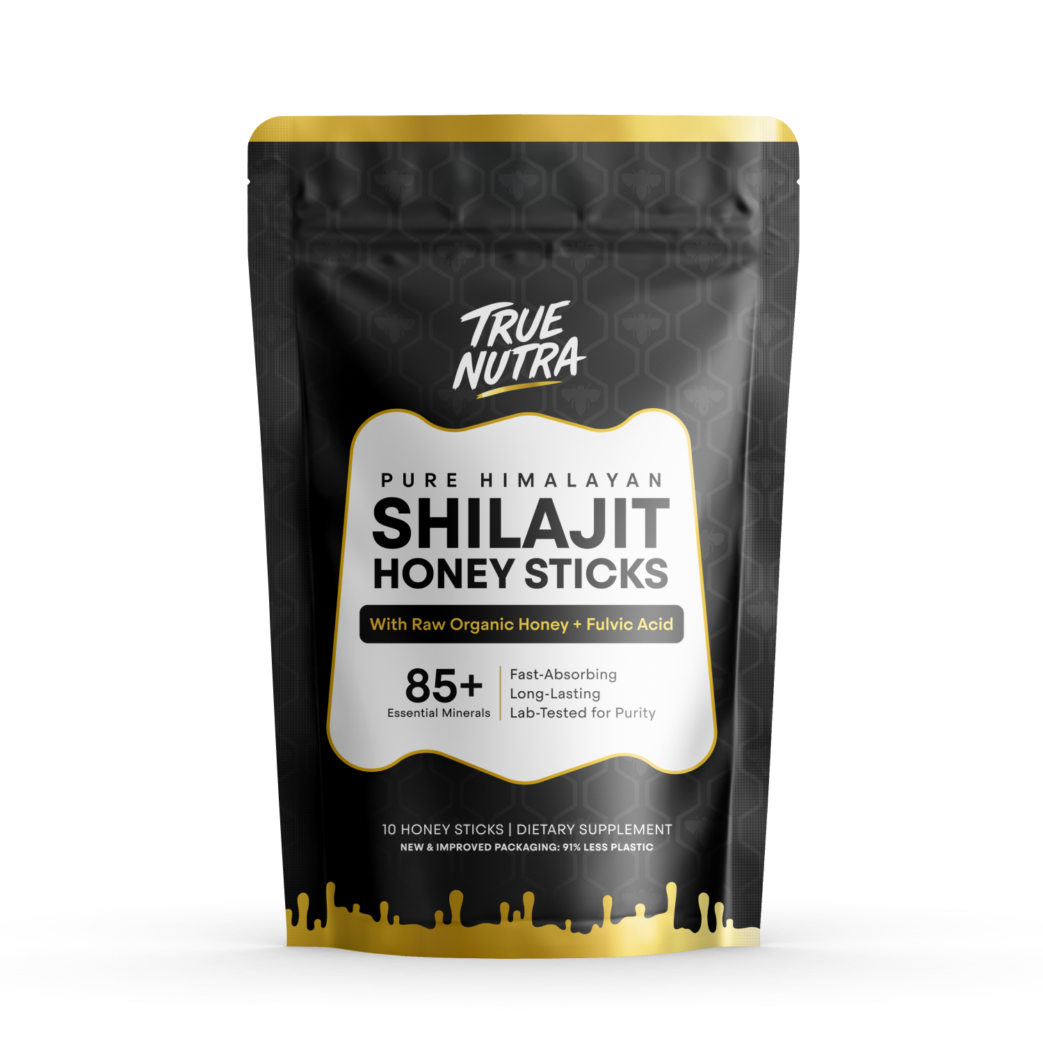 True Nutra Pure Himalayan Shilajit Honey Sticks with Raw Organic Honey